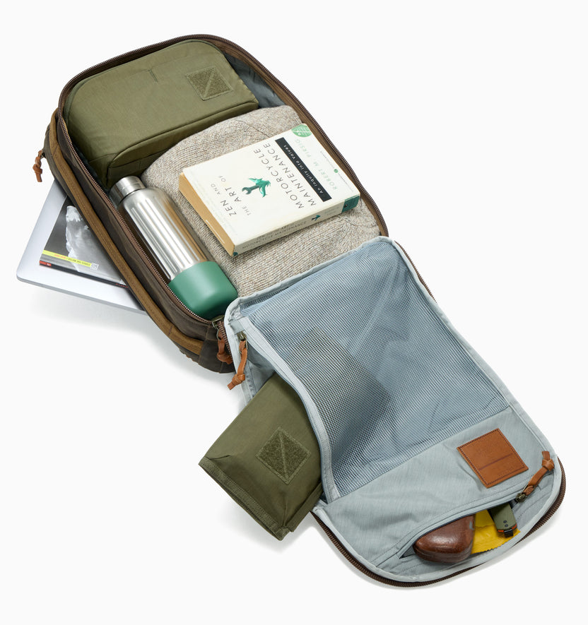 Evergoods Civic Panel Loader Laptop Backpack 24L - Waxed Canvas ...